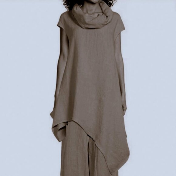 bryn Walker | Tops | Bryn Walker Noa Natural Linen Gray Lagenlook ...
